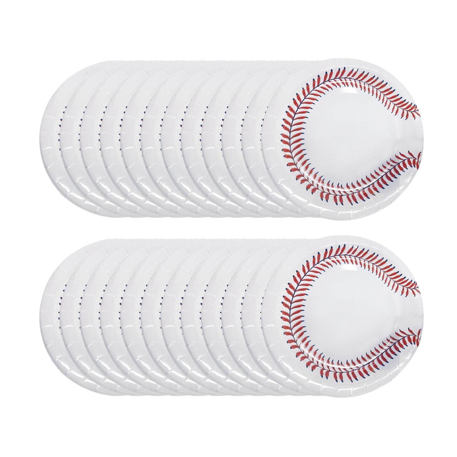 24 Packs Baseball Themed Disposable Paper Plates 9 Inch Round Dinner ...